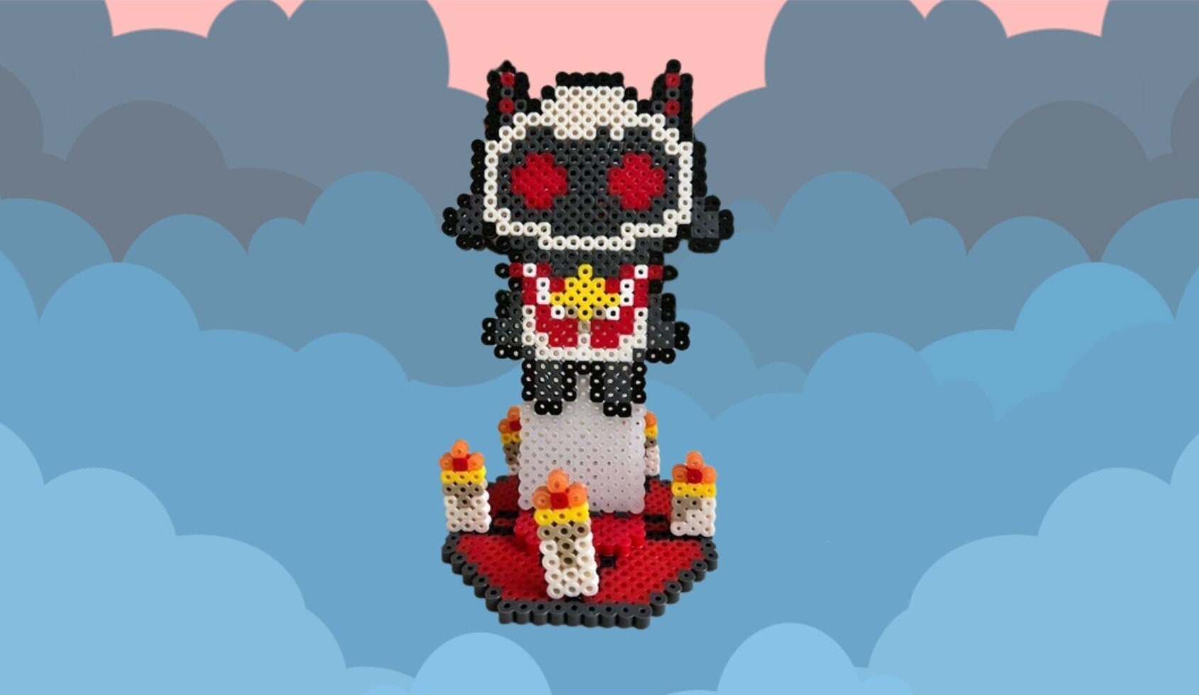 Cult of the Lamb Lambert Perler Bead Figurines Perler Bead Figure 3D ...