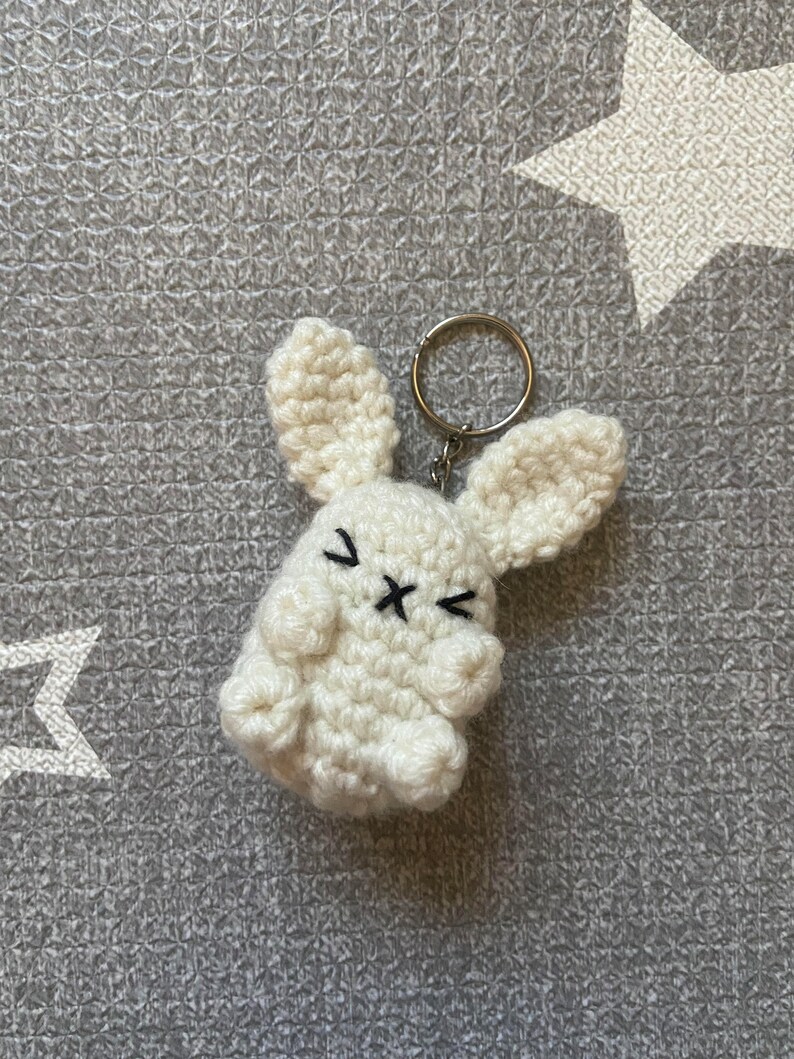 Crochet Mini Bunny Keychain Handmade Keychain Cute Bunny - Etsy