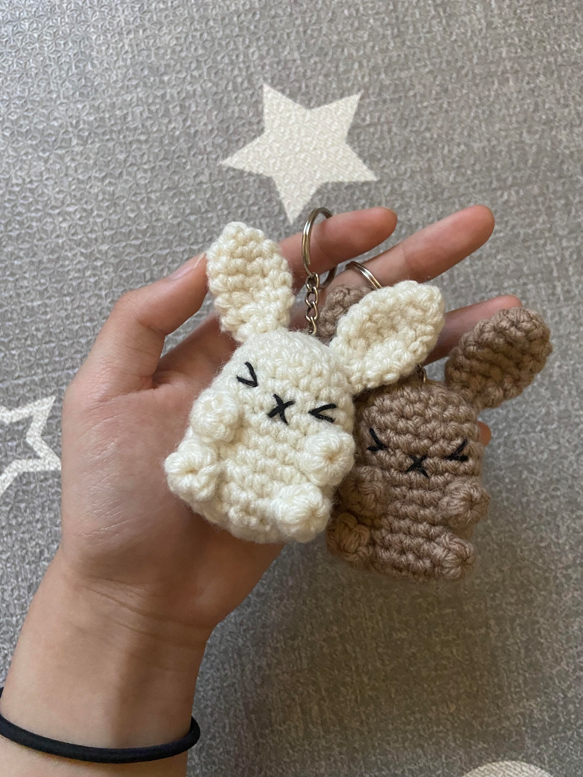 Crochet Mini Bunny Keychain Handmade Keychain Cute Bunny - Etsy