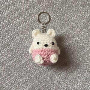 Crochet Bear Amigurumi Keychain, Handmade Amigurumi Bear Keychain, Cute ...