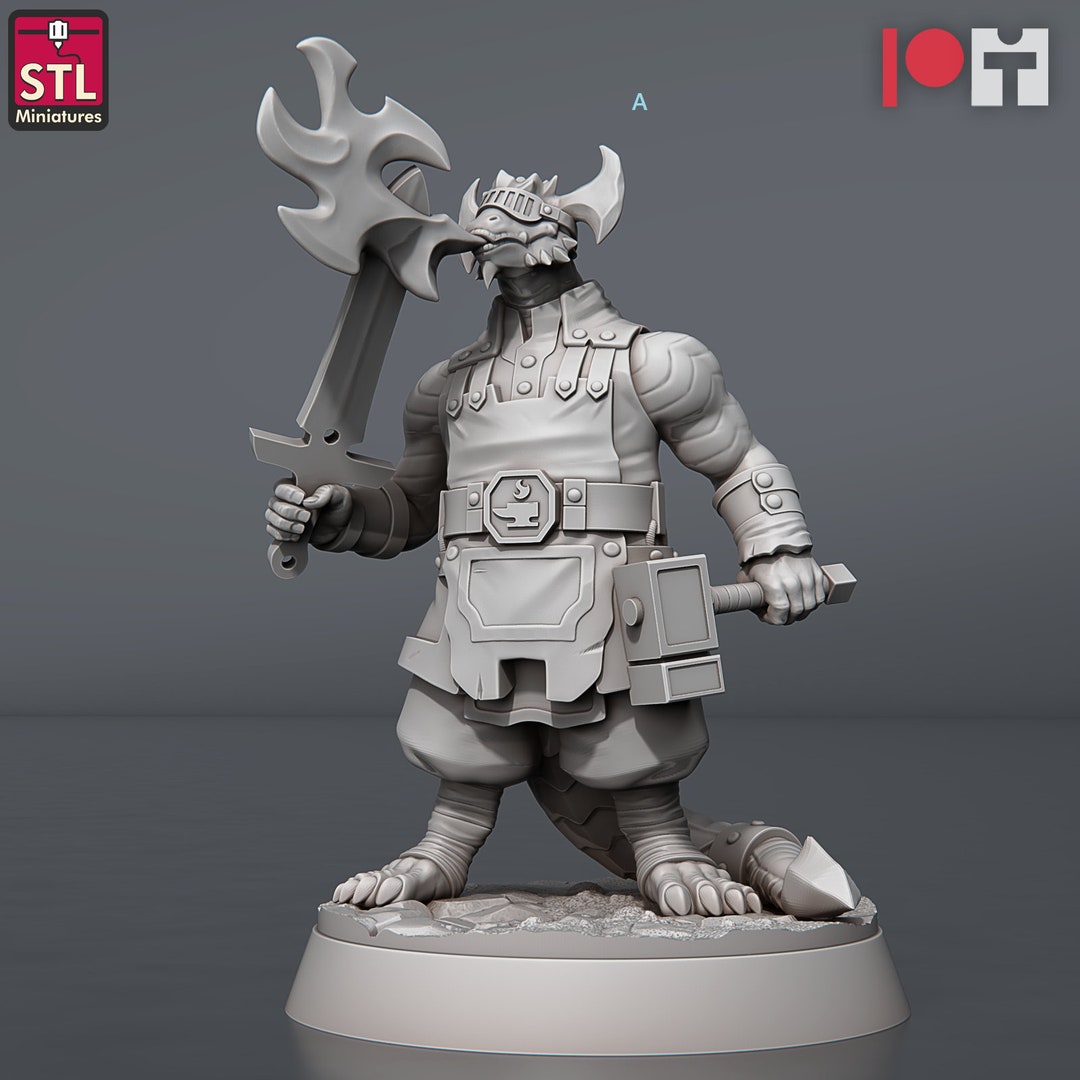 Dragonborn Blacksmiths | STL Miniatures | 12k 3D Prints | Tabletop ...