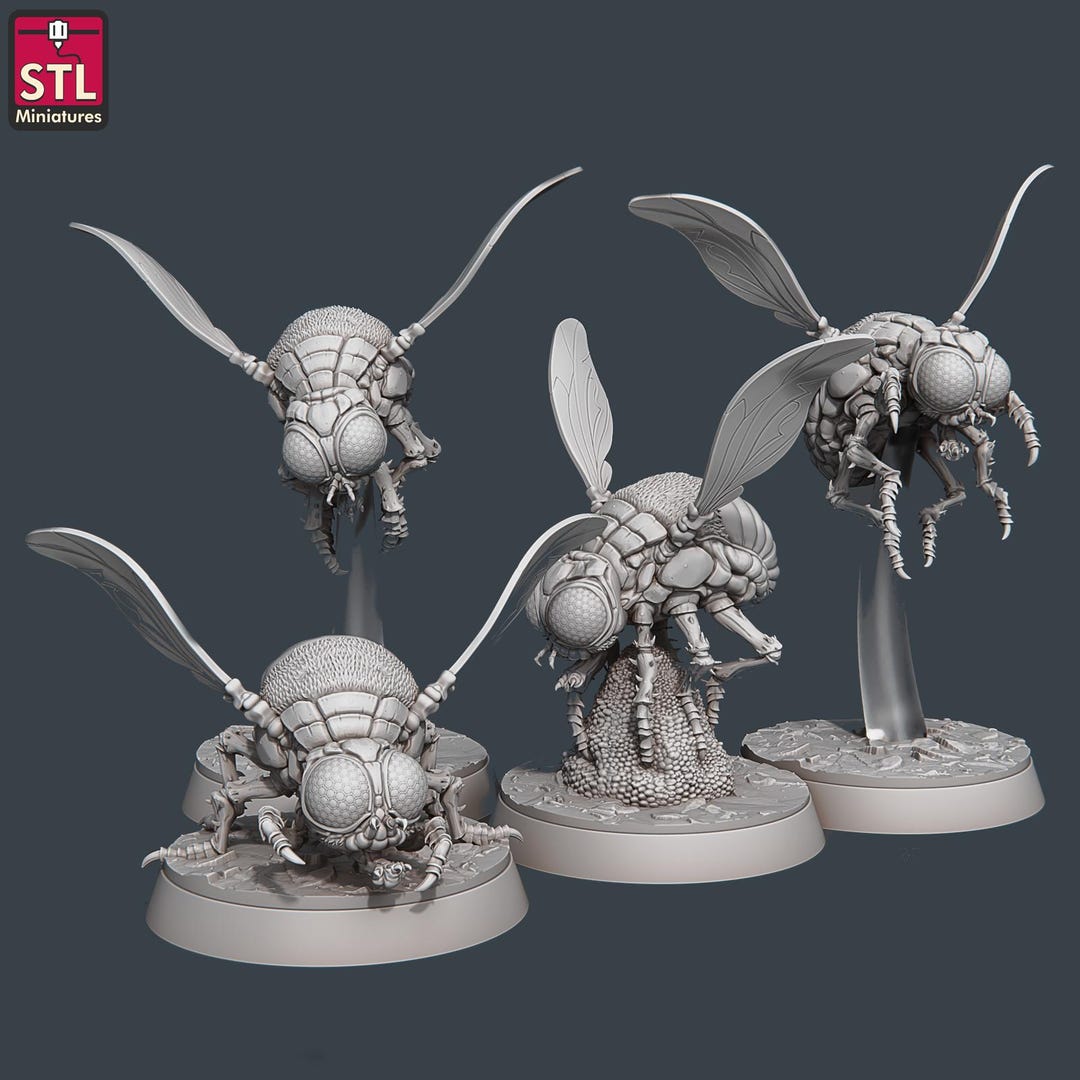 Giant Flies | STL Miniatures | 12k 3D Prints | Tabletop Miniatures ...