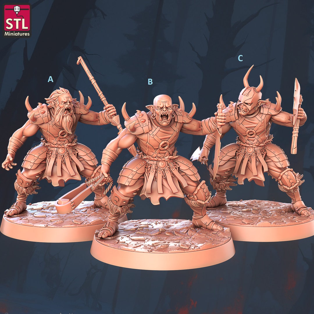 Orc Guards STL Miniatures 8k 3D Prints Tabletop Miniatures 32mm - Etsy