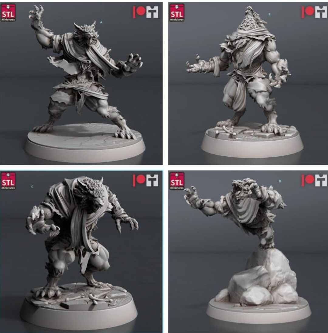 Werewolves STL Miniatures 12k 3D Prints Tabletop Miniatures 28mm - Etsy