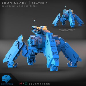 Reavers Iron Gears Set B Blue Wyvern 8k 3D Prints Tabletop Miniatures ...