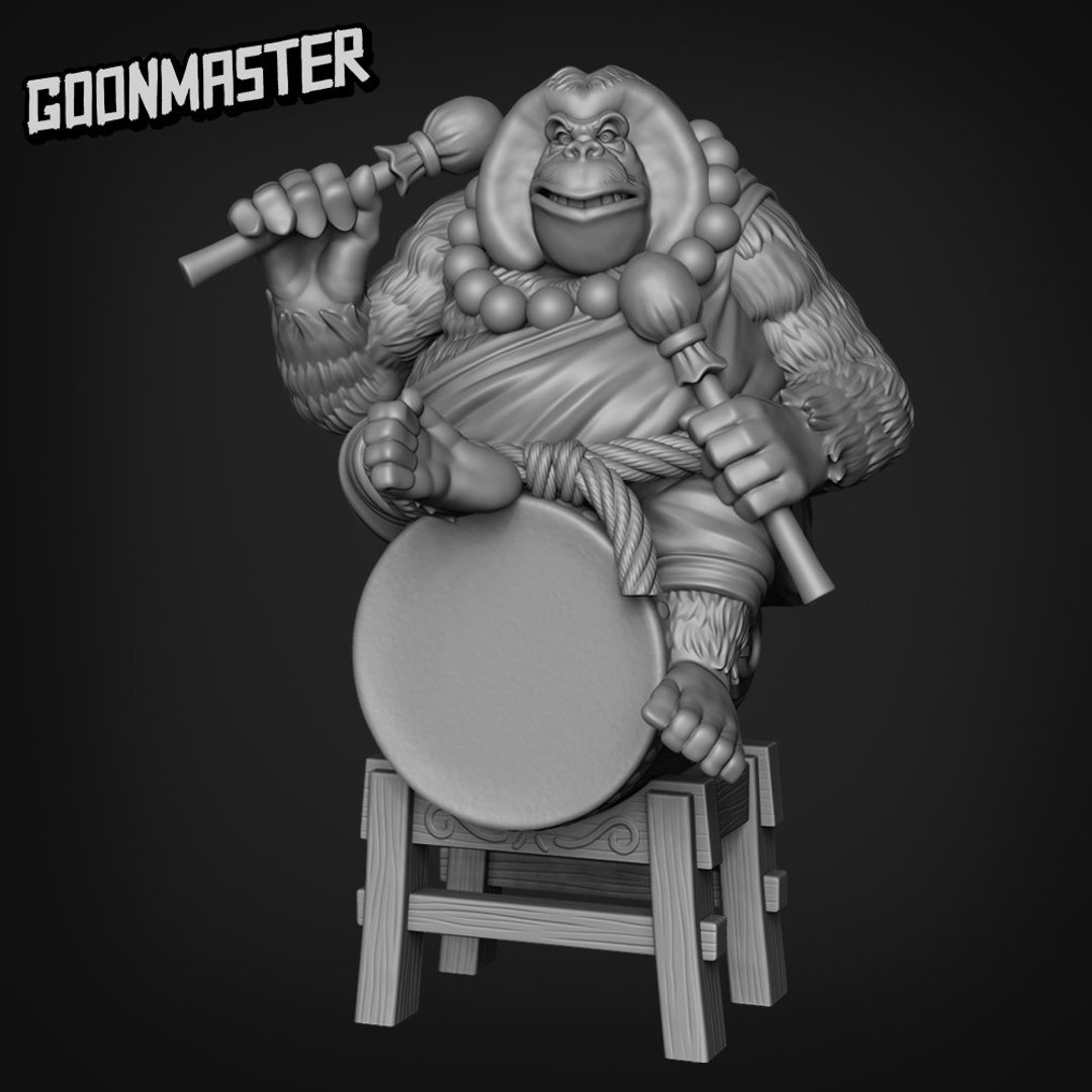 Orangutan Drummer | Monkey King Set | Goon Master Games | 12k 3D Prints ...
