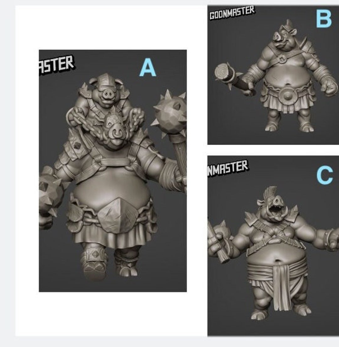 Pig Ogres Hogs of War Set Goon Master Games 12k 3D Prints Tabletop ...