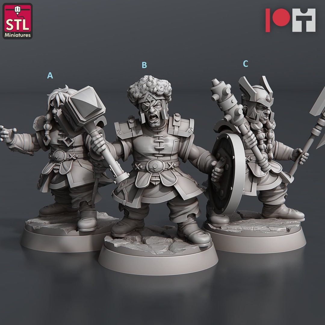 Dwarf Guards STL Miniatures 8k 3D Prints Tabletop Miniatures 32mm - Etsy