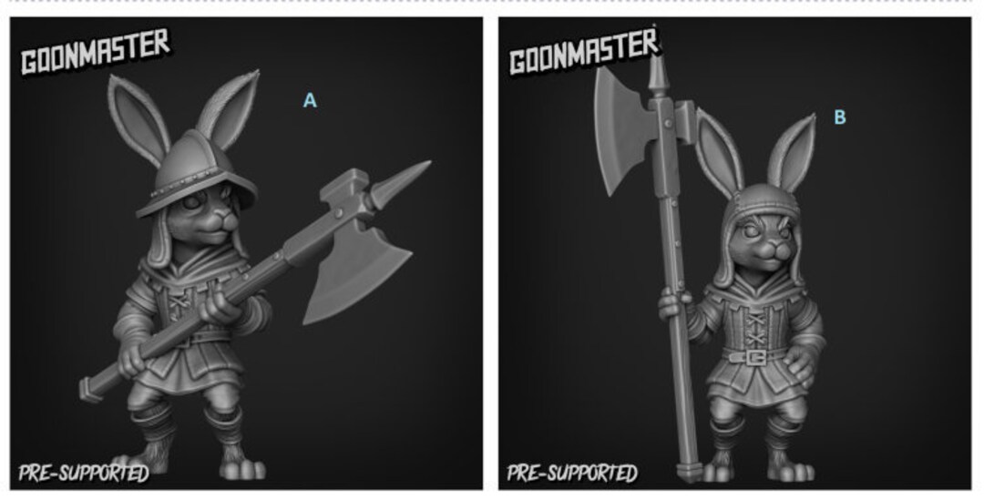 Rabbit Halberdier | Bunny Brigands Set | Goon Master Games | 12k 3D ...
