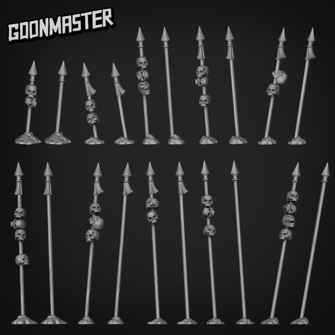 Skull on Spikes Pack | Goon Master Games | 12k 3D Prints | Tabletop ...