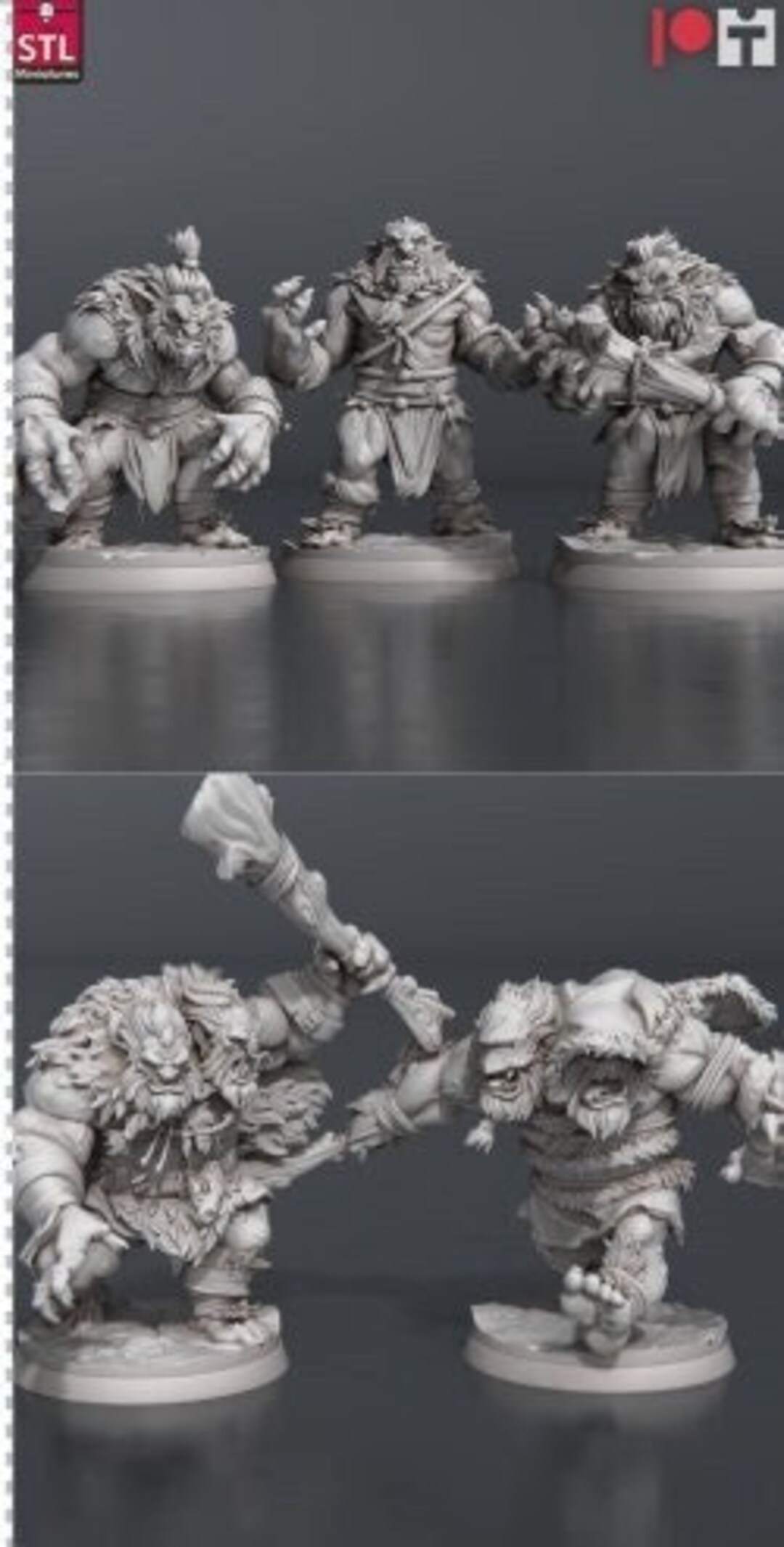 Snow and Two Headed Trolls Set Complete STL Miniatures 8k - Etsy