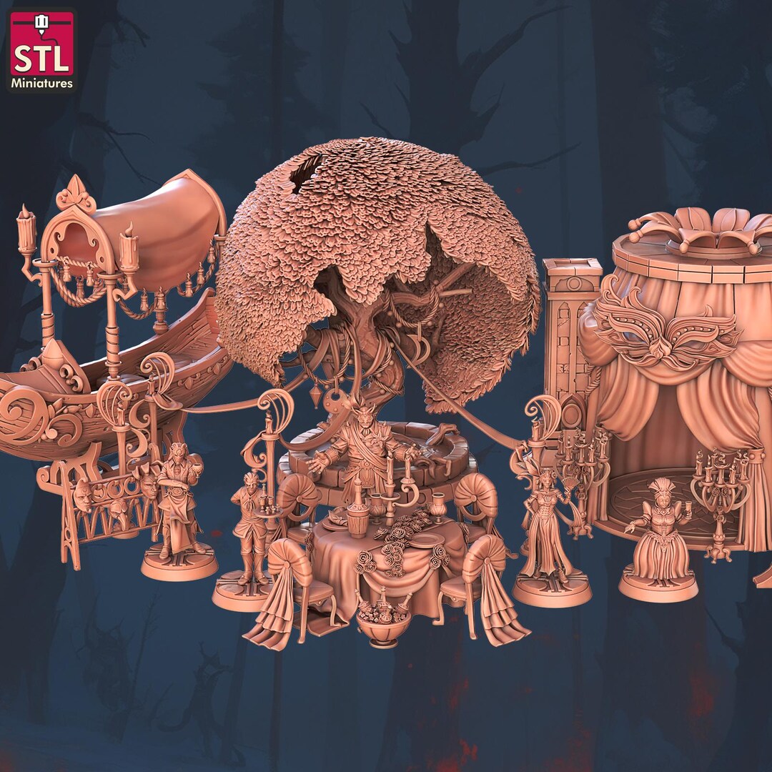 Masquerade Set Complete | STL Miniatures | 12k 3D Prints | Tabletop ...