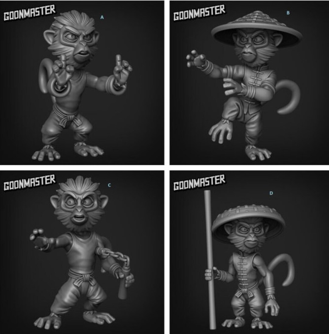 Monkeys | Monkey King Set | Goon Master Games | 12k 3D Prints ...