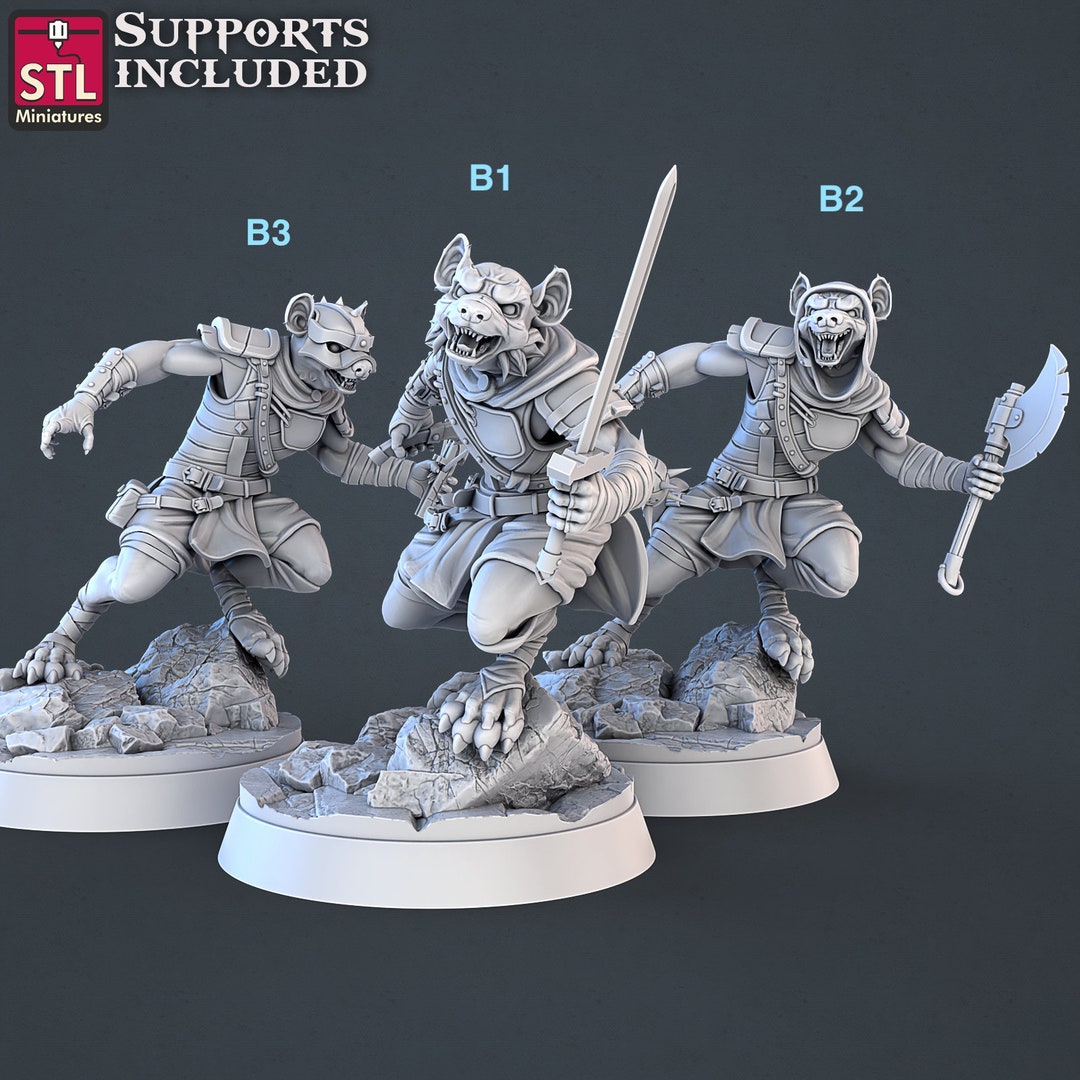Gnolls Set B STL Miniatures 8k 3D Prints Tabletop Miniatures 32mm - Etsy
