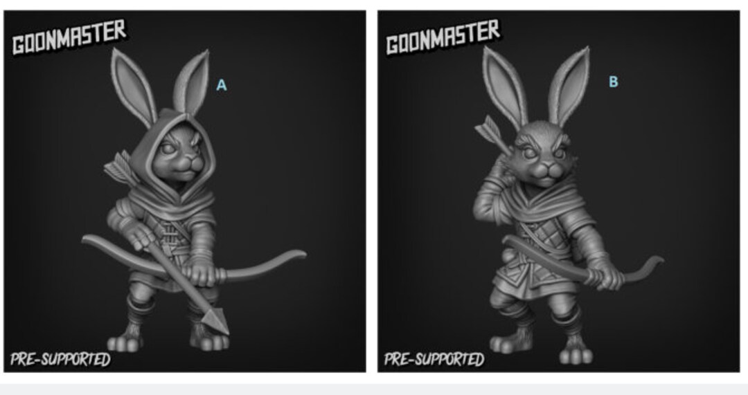 Rabbit Archers | Bunny Brigands Set | Goon Master Games | 12k 3D Prints ...