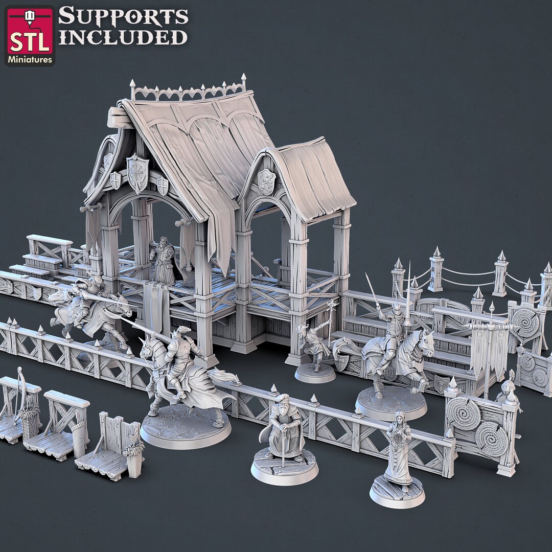 Jousting Set Complete | STL Miniatures | 12k 3D Prints | Tabletop ...