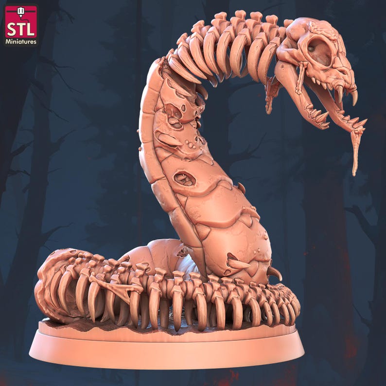 Giant Ghoul Snakes STL Miniatures 12k 3D Prints Tabletop Miniatures - Etsy