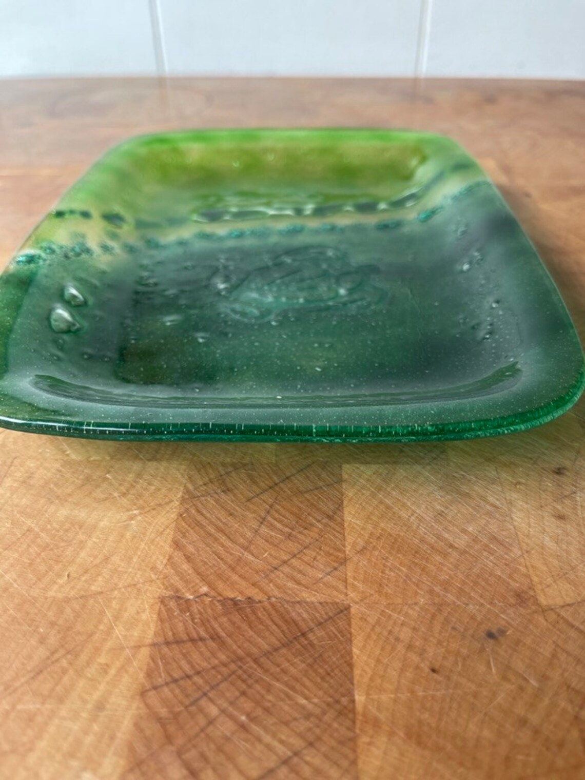 Sandblasted Glass Sea Turtle Plate - Etsy