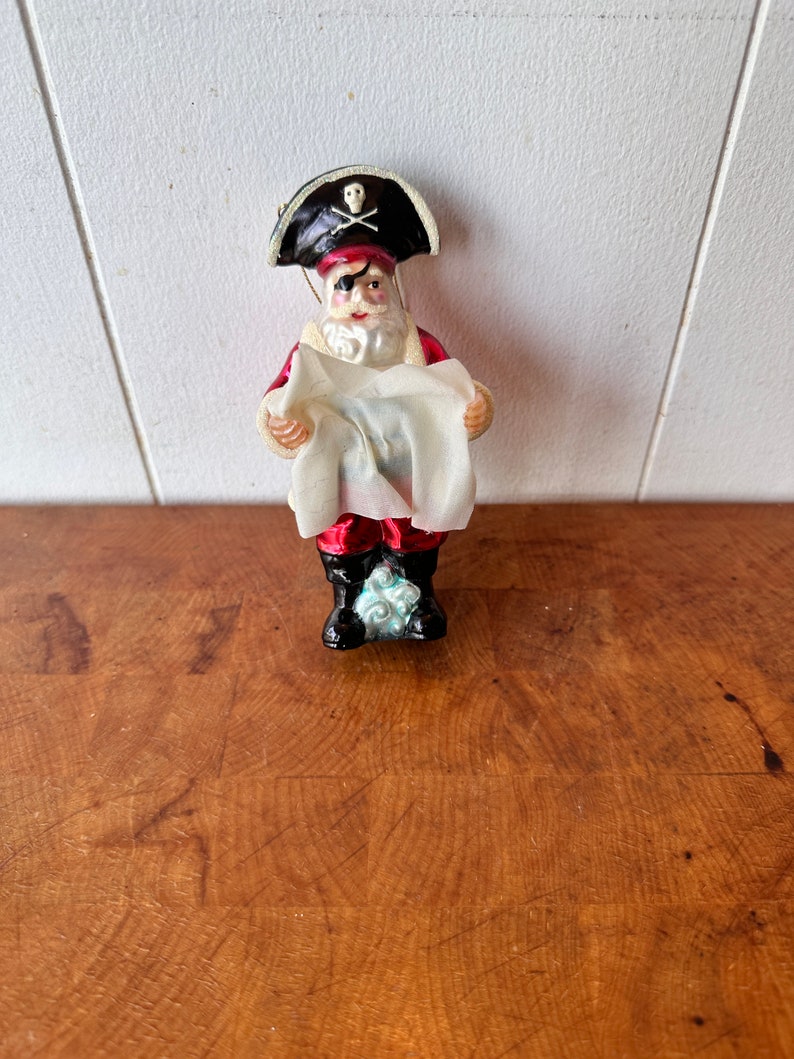 Pirate Santa Glass Christmas Ornament - Etsy