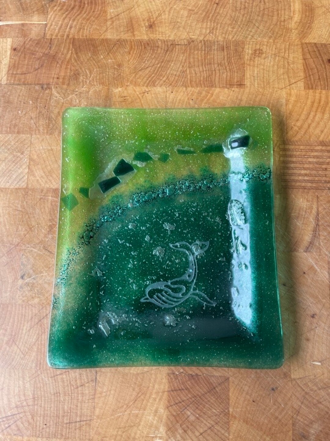 Sandblasted Glass Humpback Whale Plate - Etsy