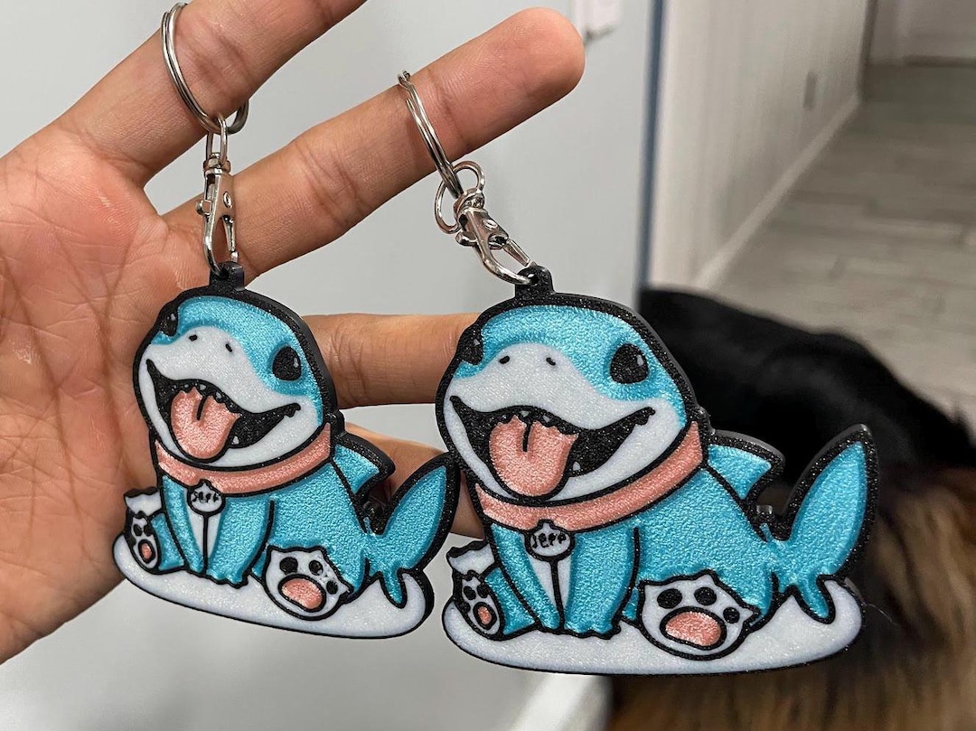 Jeff the Shark Key Chain - Etsy