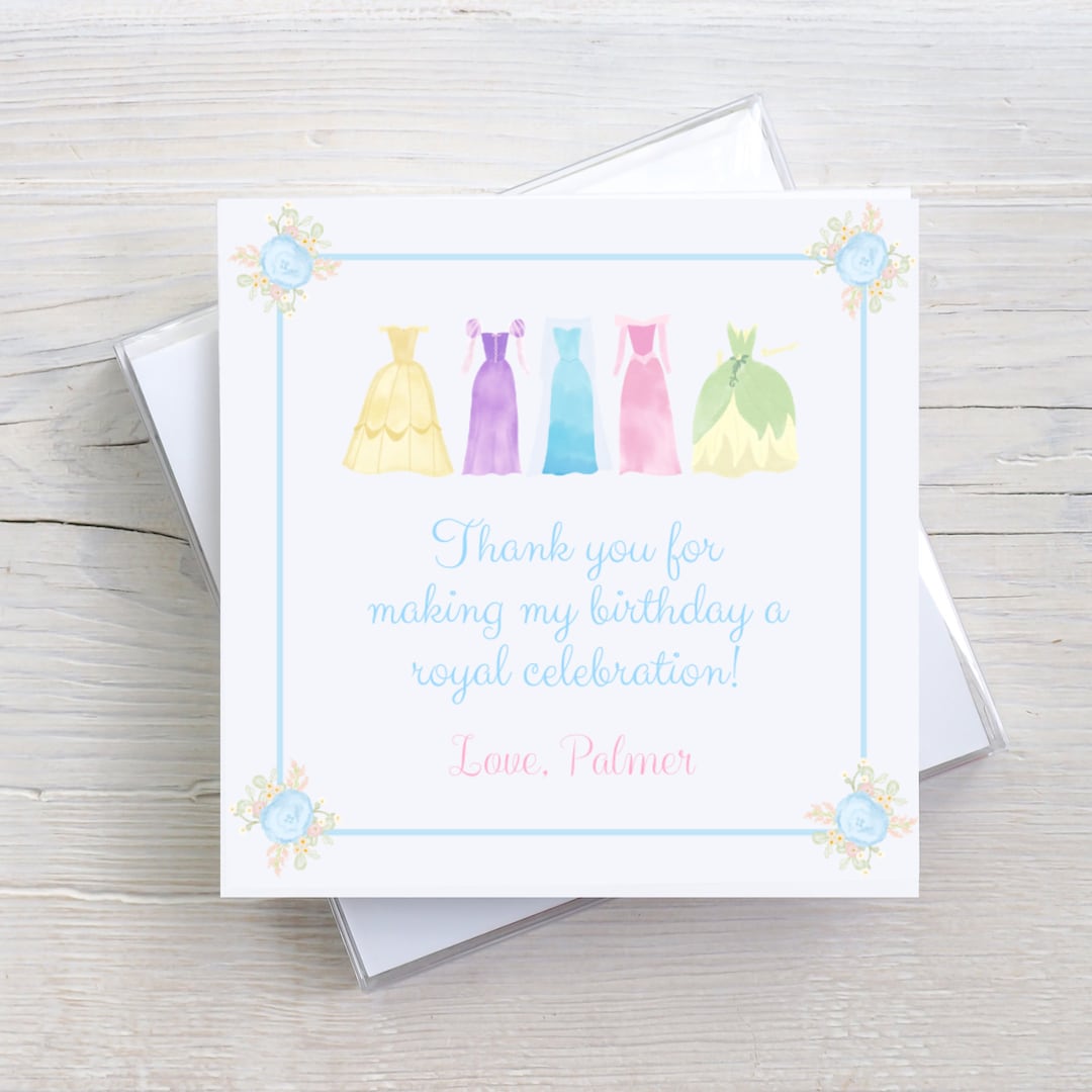 Princess Birthday Party Thank You Party Favor Tags | Digital Download ...