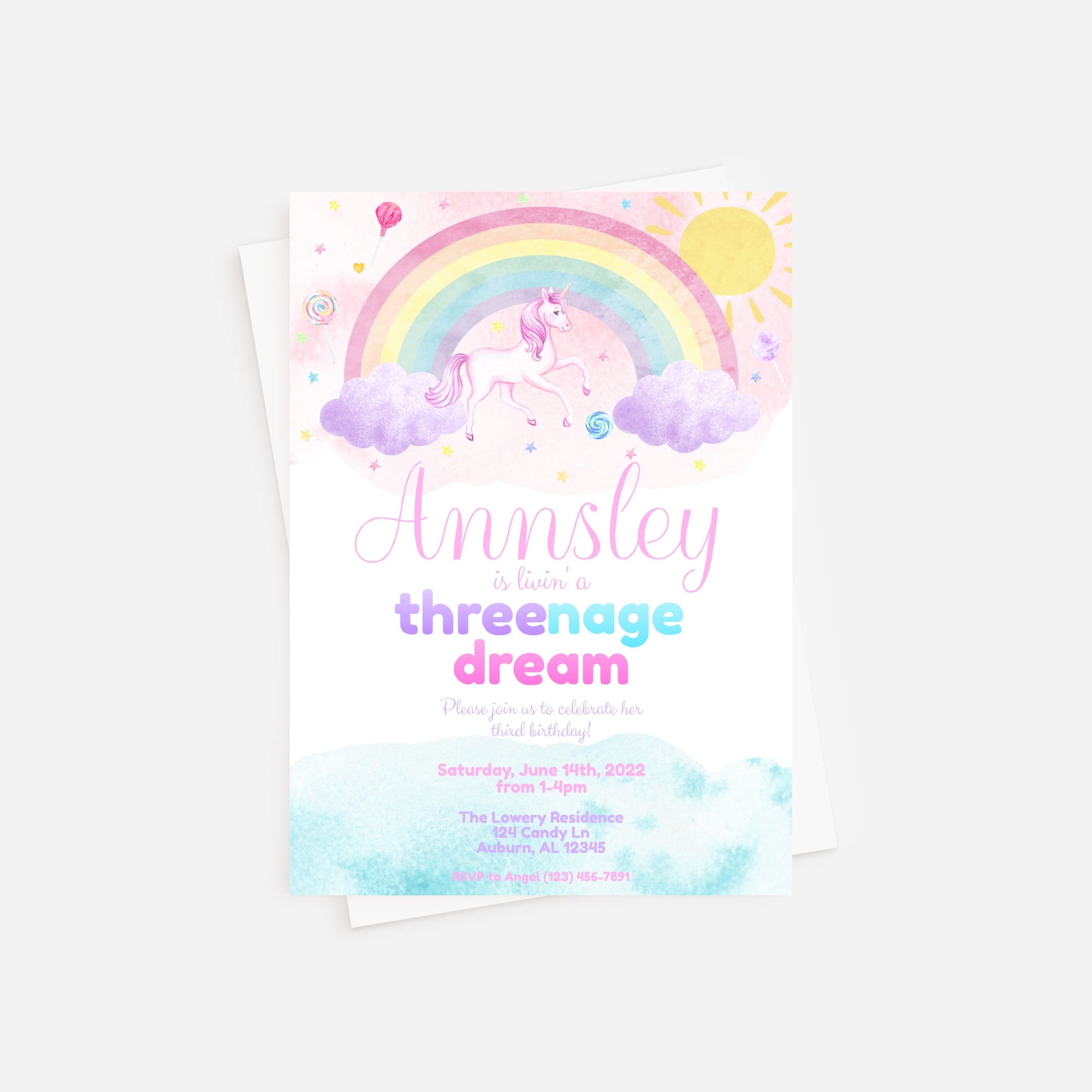 Threenage Dream Birthday Invitation | Editable Template | H103 - Etsy