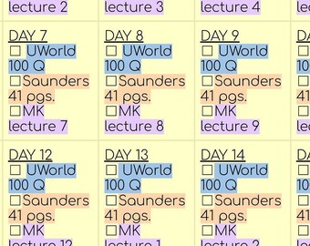 Nclex Study Calendar Template - Etsy Canada