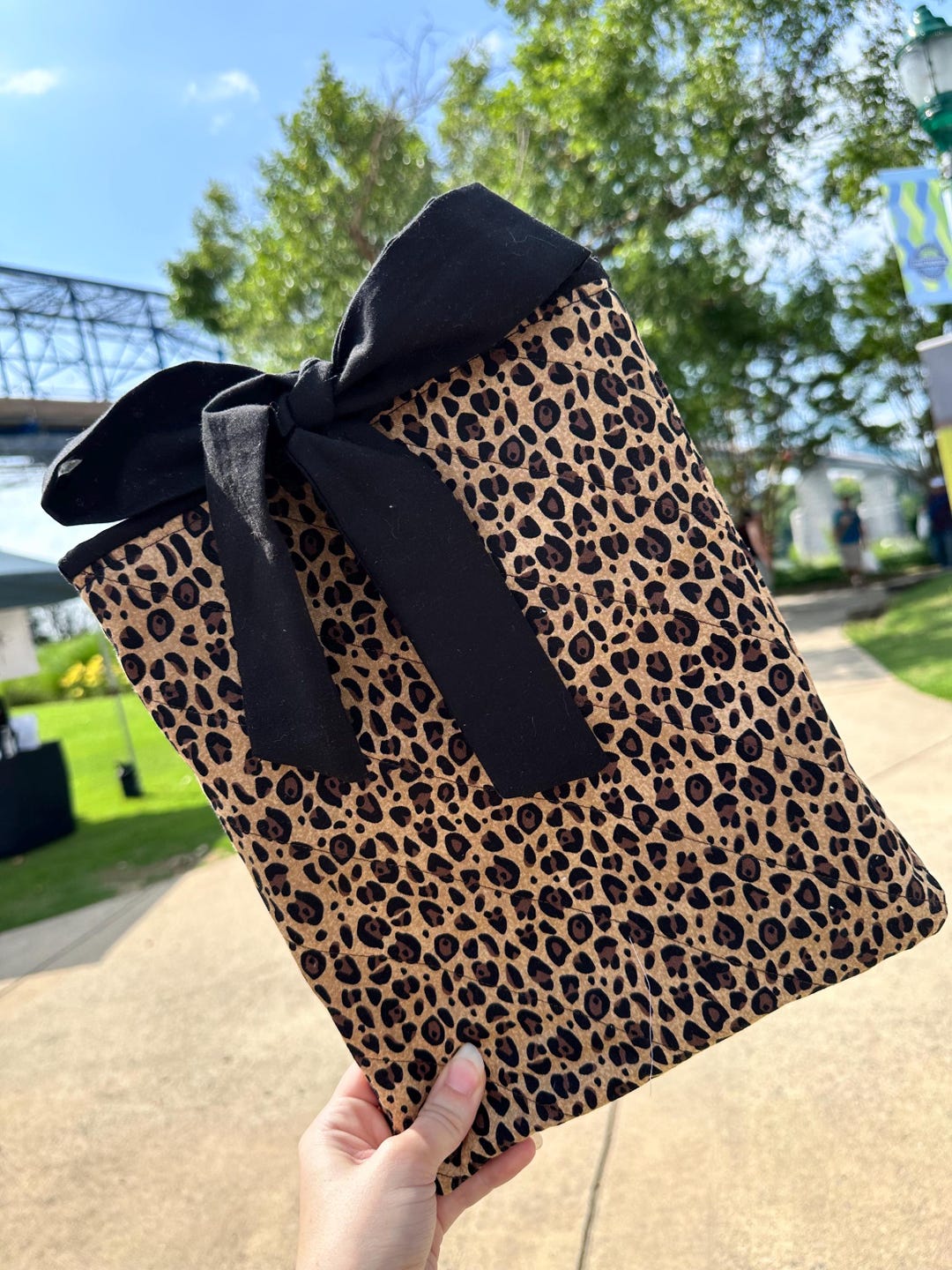 Leopard Print Quilted Book Sleeve: Padded Kindle, Bible, or iPad Cover ...