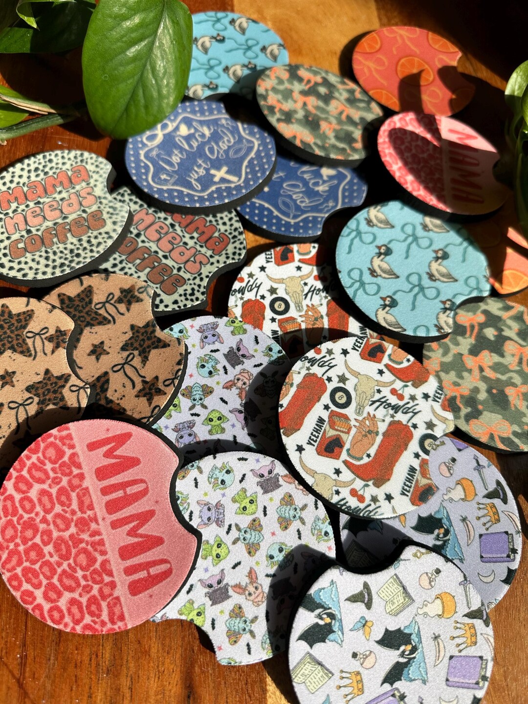 Car Coasters | Set of 2 Girly Neoprene Coasters - Etsy