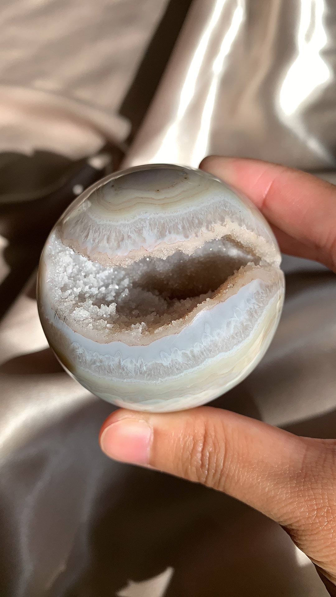 Creamy Druzy Agate Sphere High Quality - Etsy