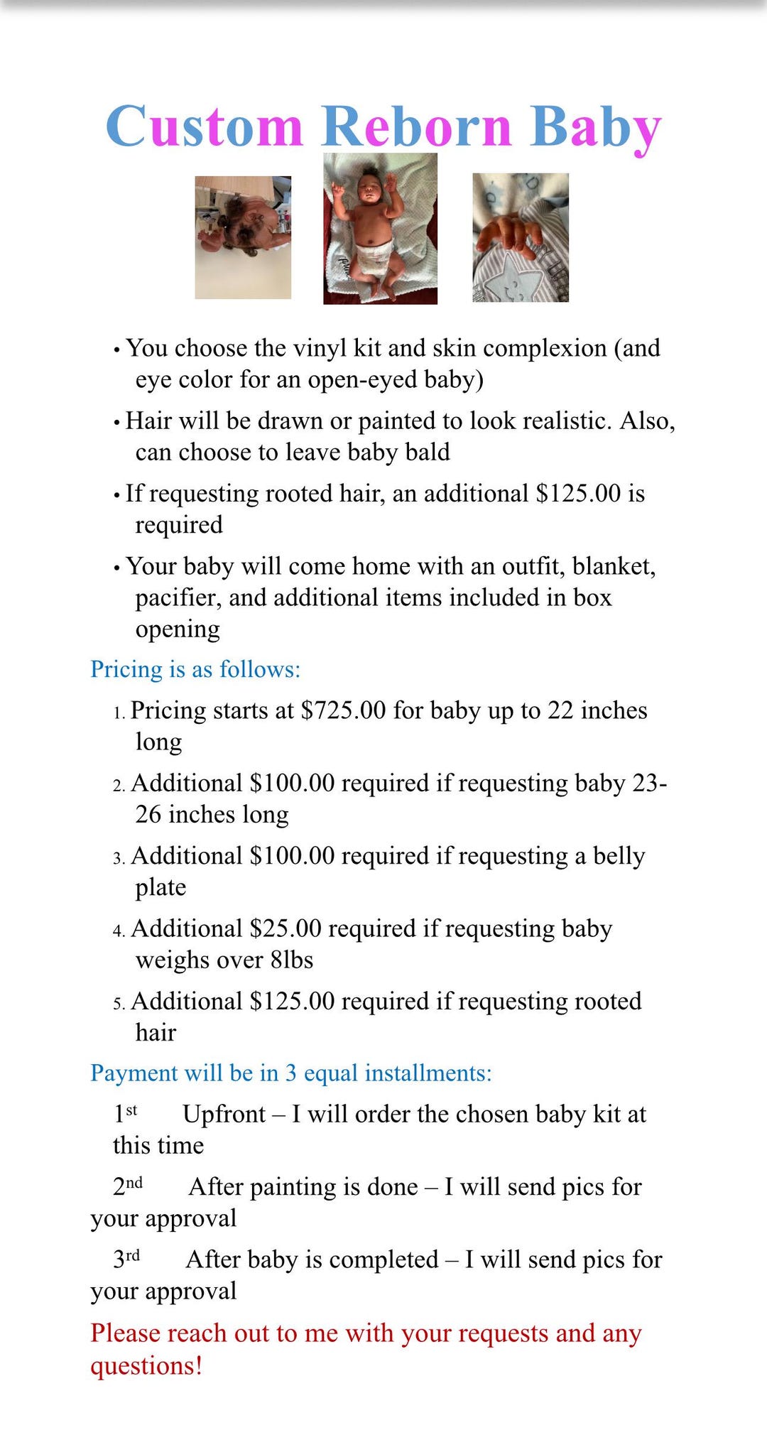 Custom Reborn Baby of Your Choice - Etsy