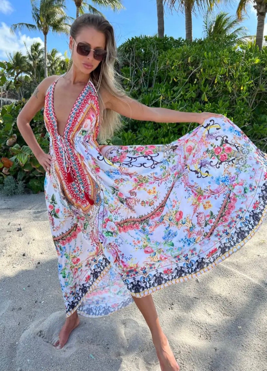 Ultra-flowy Beach Halter Maxi Dress - Etsy