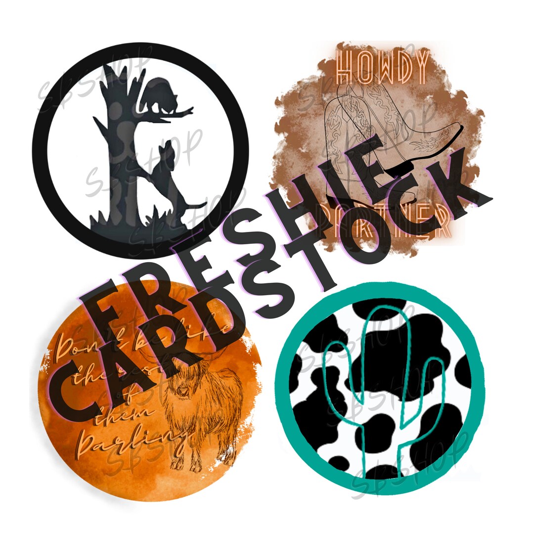 Freshie Cardstock Cutouts, Set of 4, Western, Custom, Unique, Freshie ...