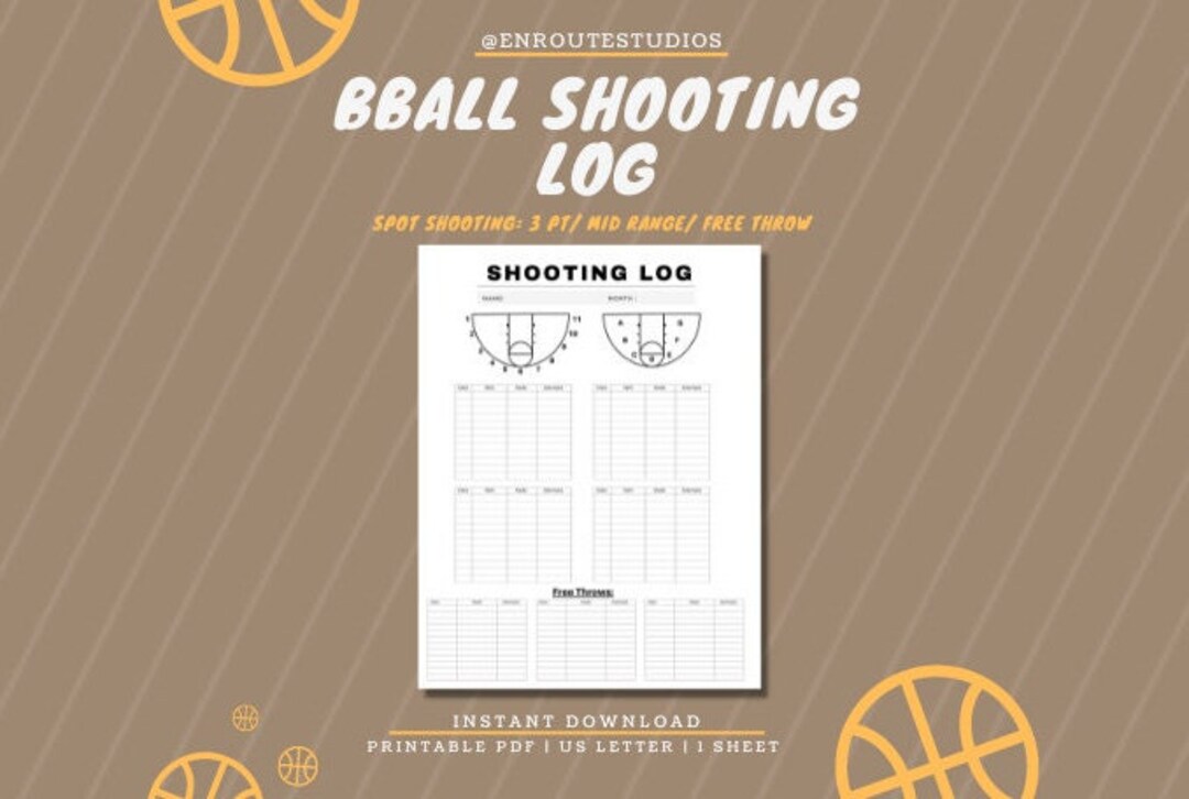 Printable Basketball Log, Basketball Jump Shooting Tracker, Daily ...