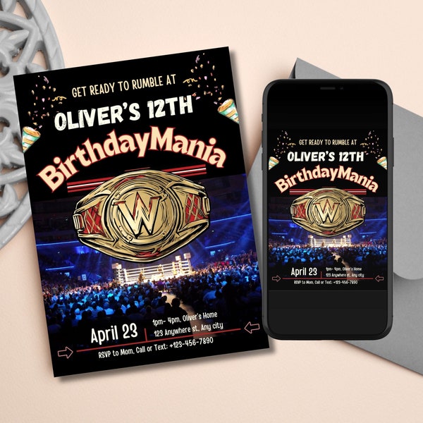 Wwe Invitation - Etsy