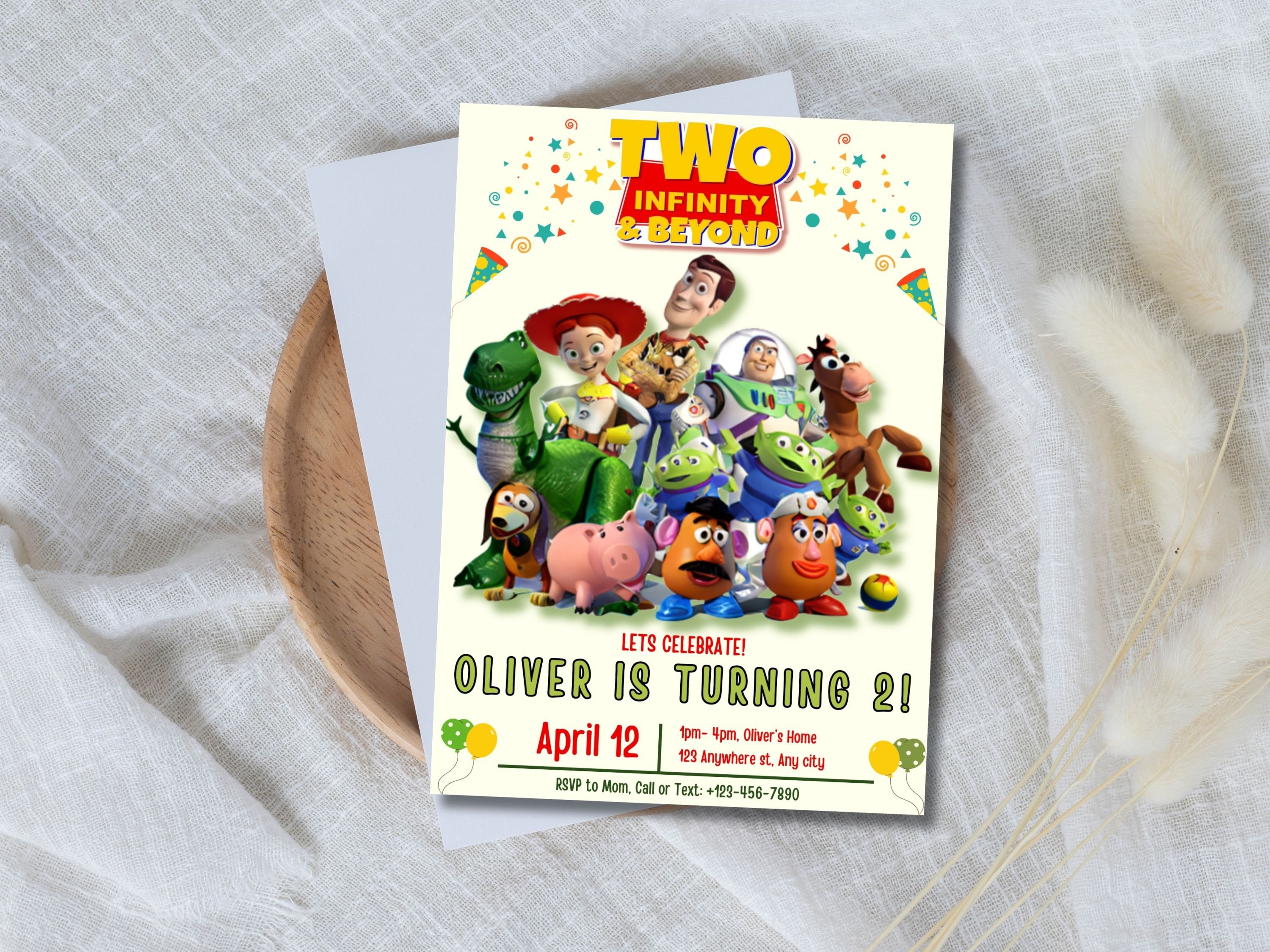 Editable Two Infinity and Beyond Birthday Invitation Template Digital ...
