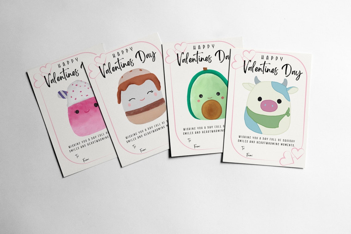 Squishmallow Valentines Cards Kids Valentines Day Printables, School ...
