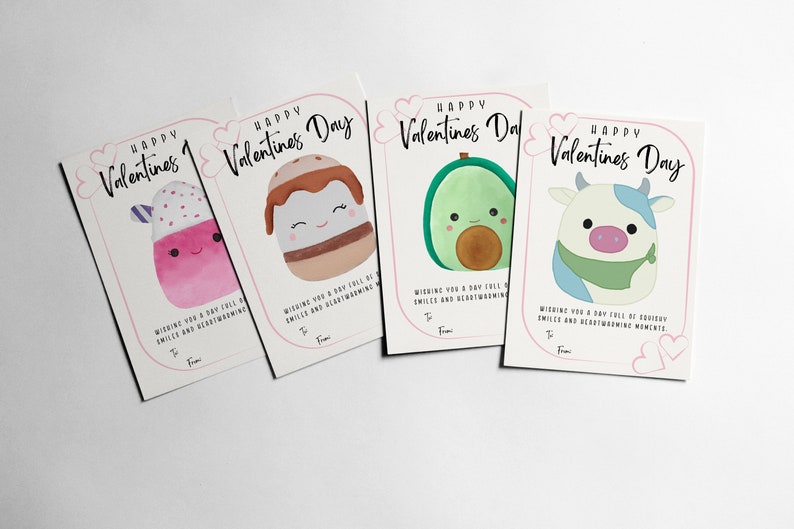 Squishmallow Valentines Cards Kids Valentines Day Printables, School ...