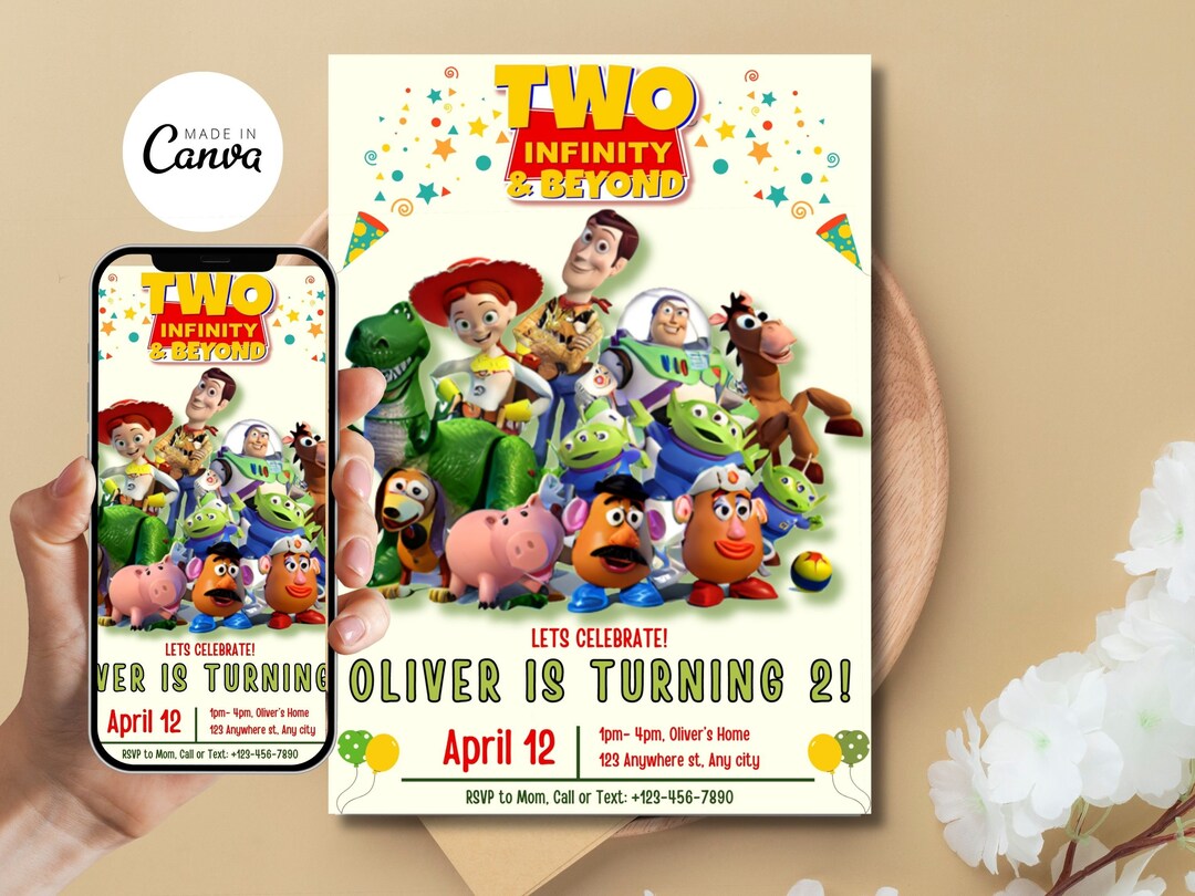 Editable Two Infinity and Beyond Birthday Invitation Template Digital ...