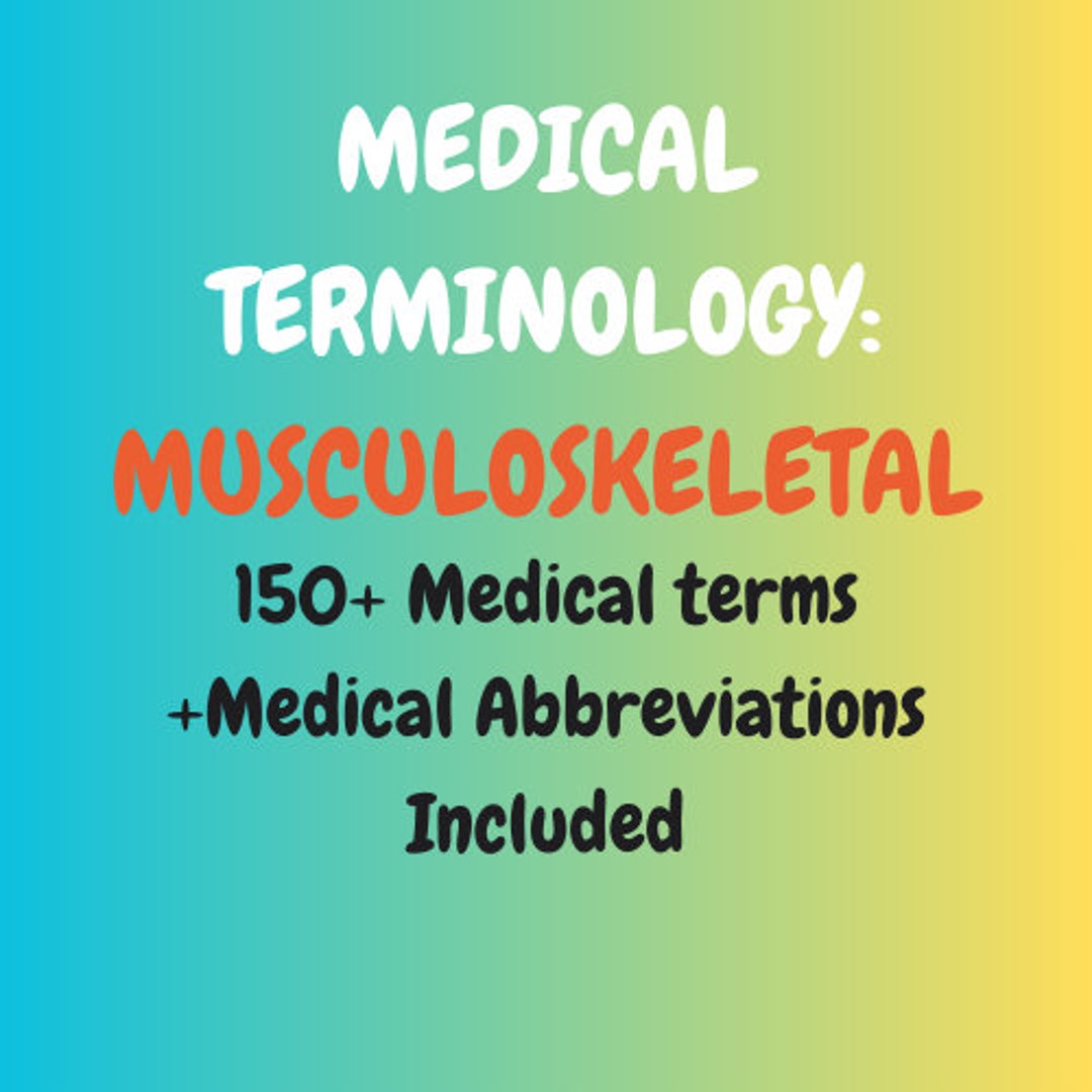 Medical Terminology Flashcards: Musculoskeletal System - Etsy