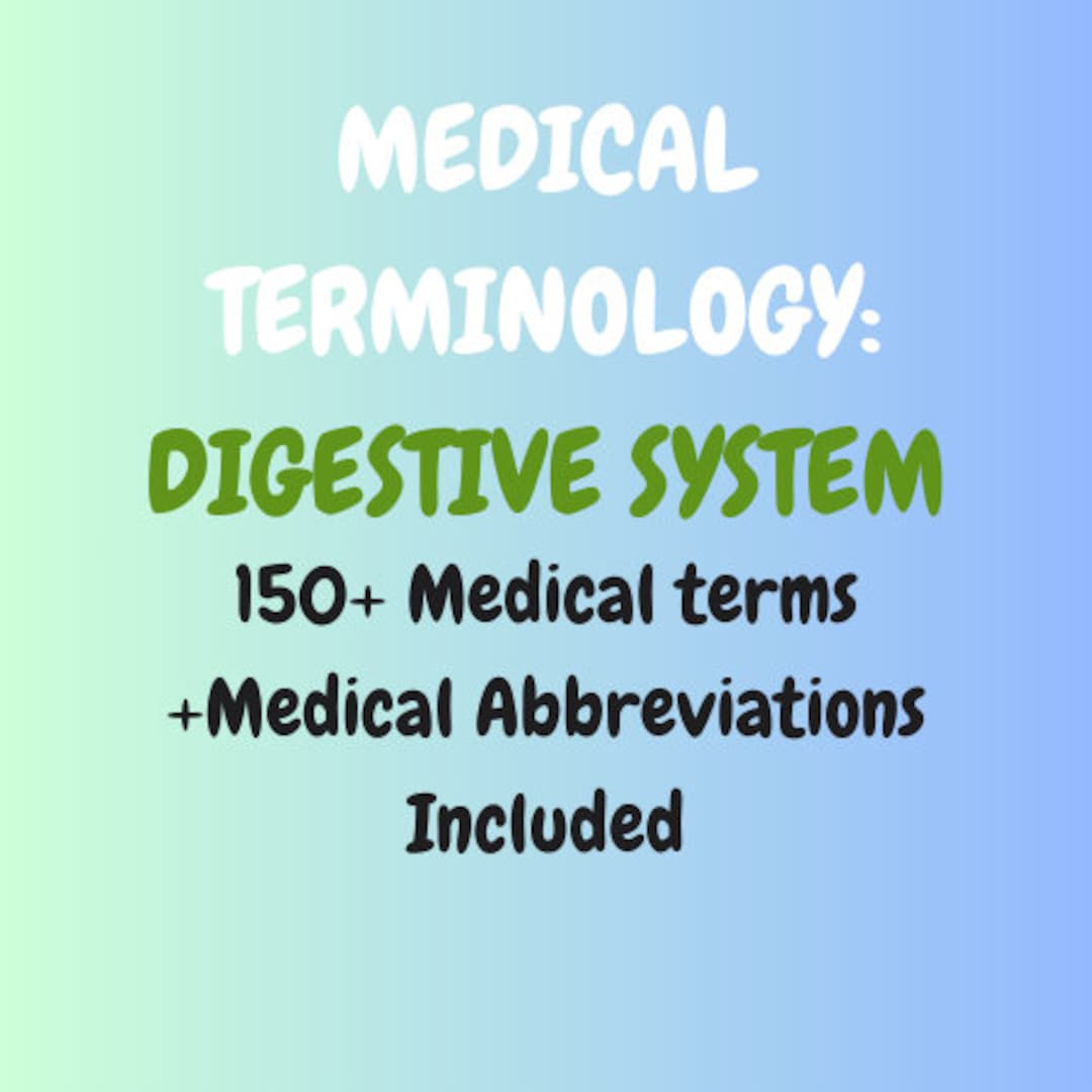 Medical Terminology Flashcards: Digestive System - Etsy