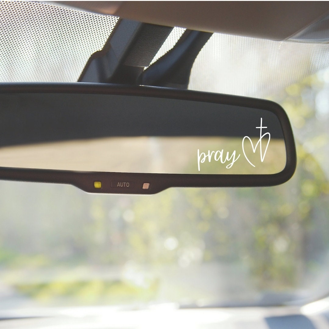 Rear View Mirror Vinyl Sticker Decal Remember to Pray - Etsy