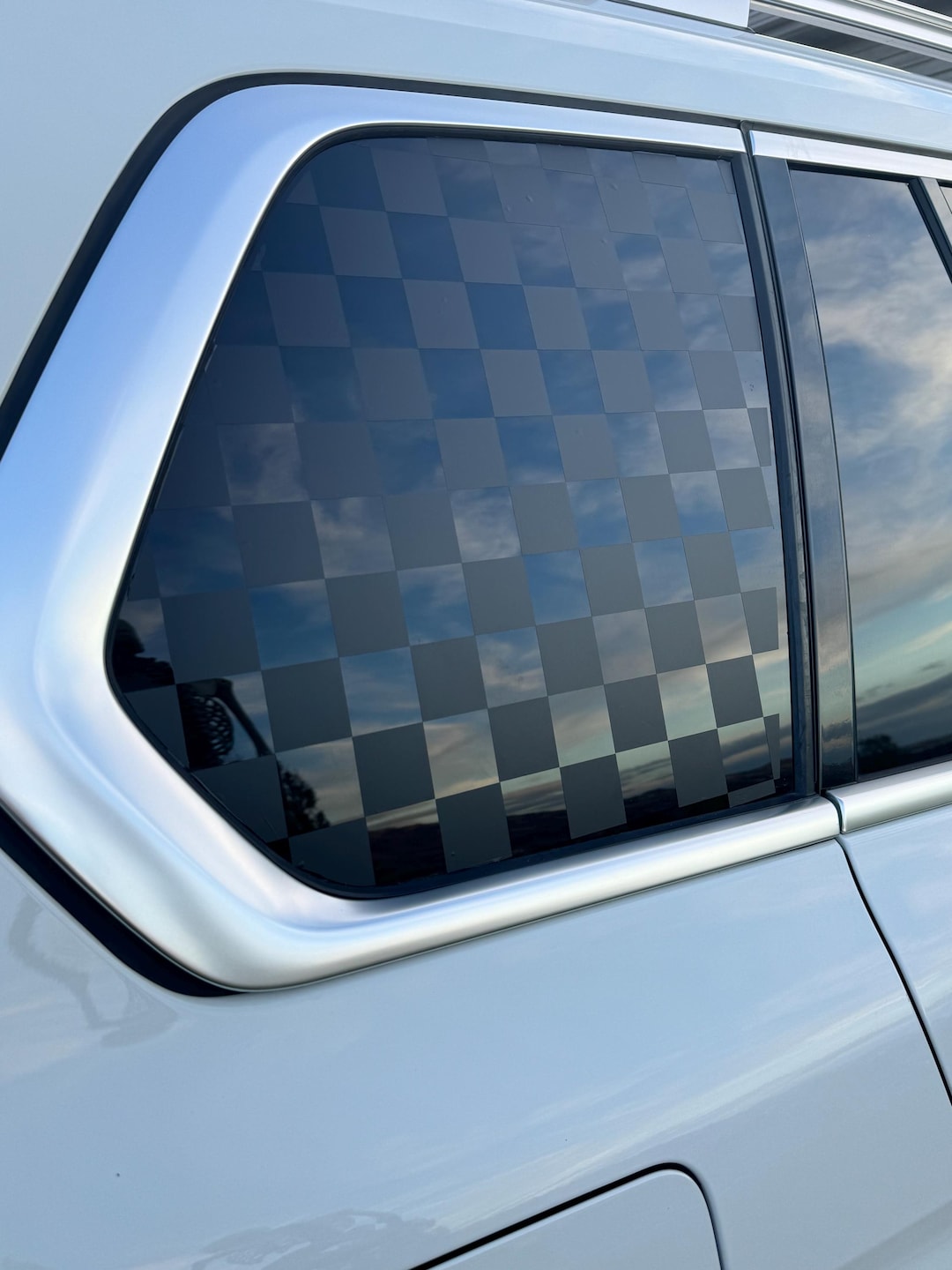 Checkerboard Car Window Decal: Full Coverage Vinyl Sticker - Etsy