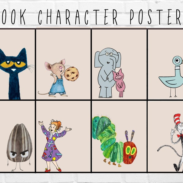 Book Character Prints - Etsy