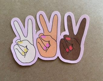 Hand Peace Sign Sticker, V Sign Hand Gesture Sticker, Hand Victory Sign ...