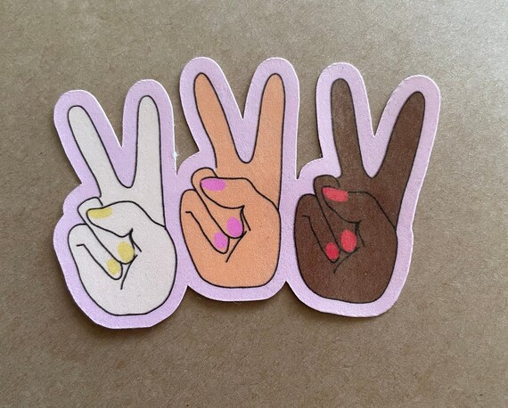 Peace Sign Hand Sticker - Etsy