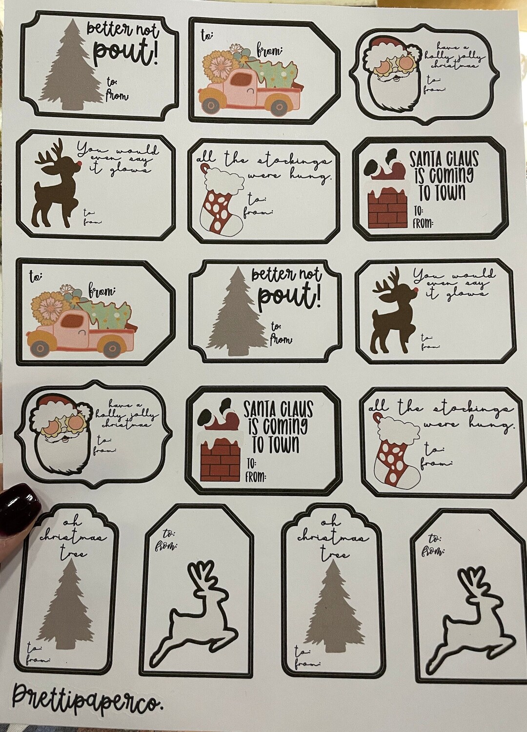 Christmas Gift Tags|santa|merry Christmas - Etsy