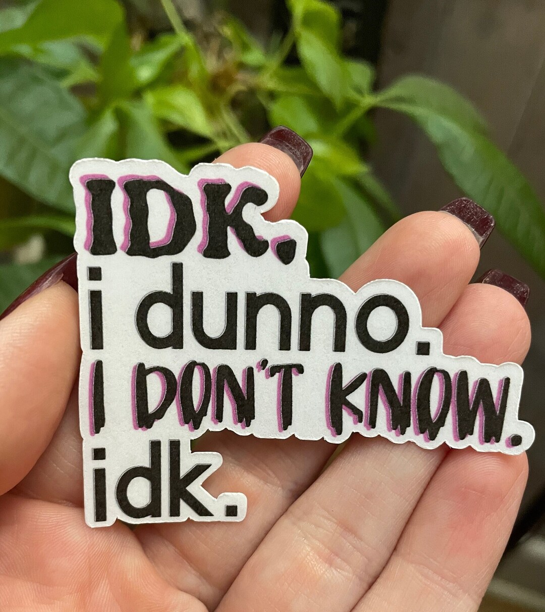 Bailey Sarian "idk" Sticker - Etsy