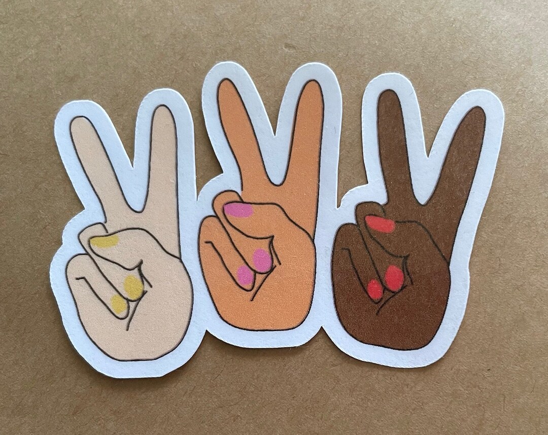 Peace Sign Hands Unity Sticker - Etsy